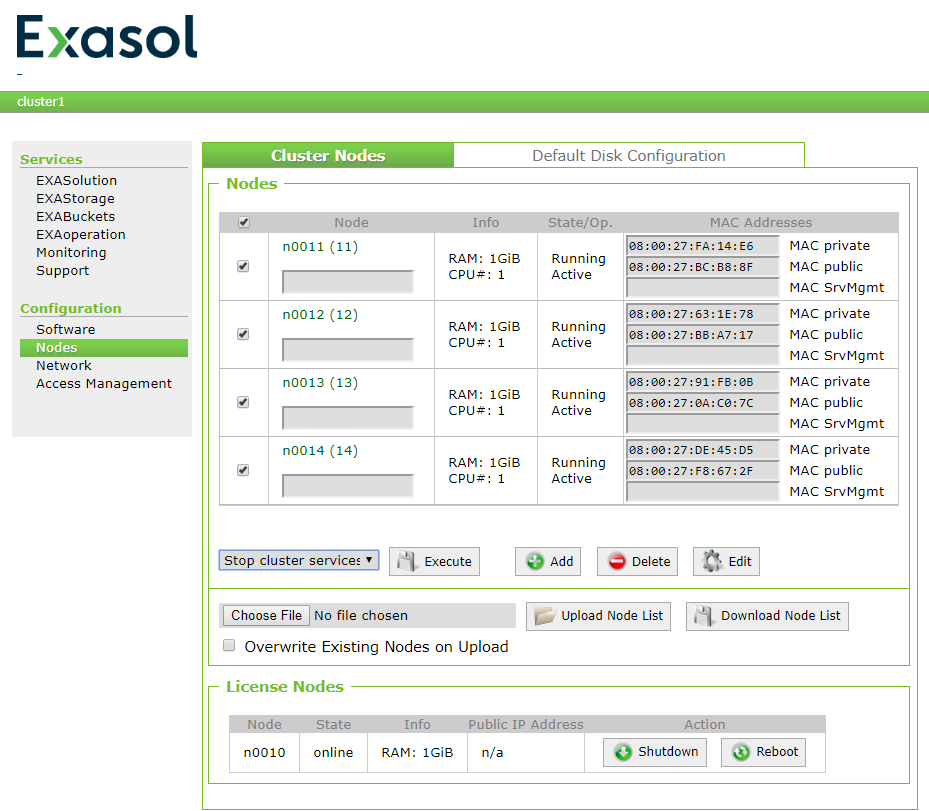Update Procedure - AWS | Exasol DB Documentation
