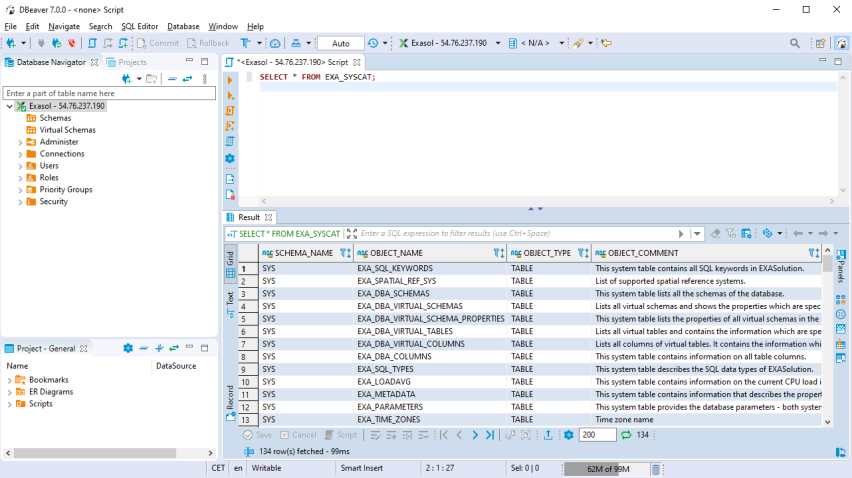 DBeaver | Exasol SaaS Documentation